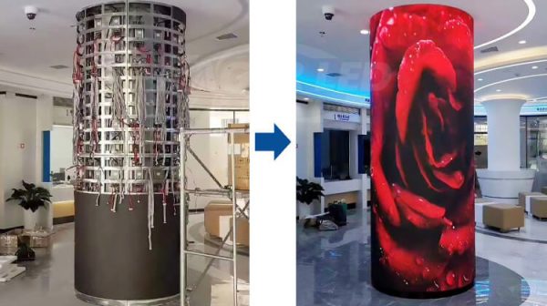 LED Cylinder Display – 360° Visual Impact & Flexible Installation ...
